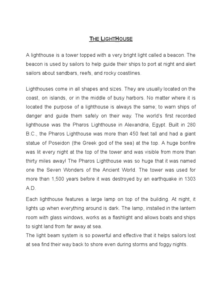 The Lighthouse | PDF | Lighthouse | Water Transport