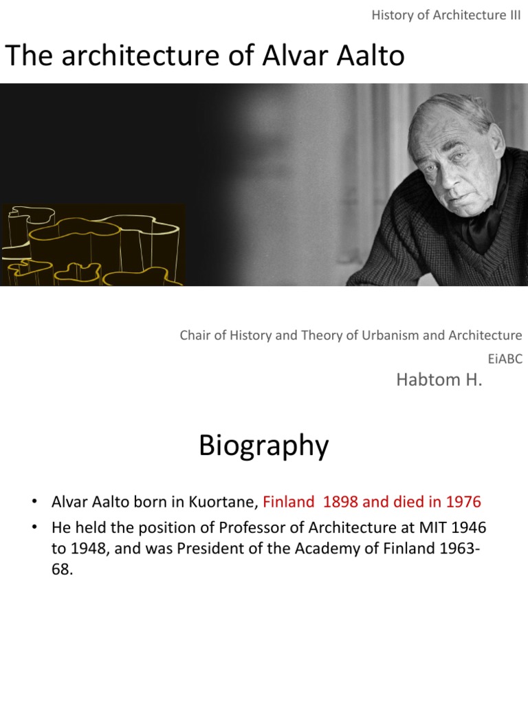 Lecture 04 The Architecture of Alvar Alto | PDF | Design