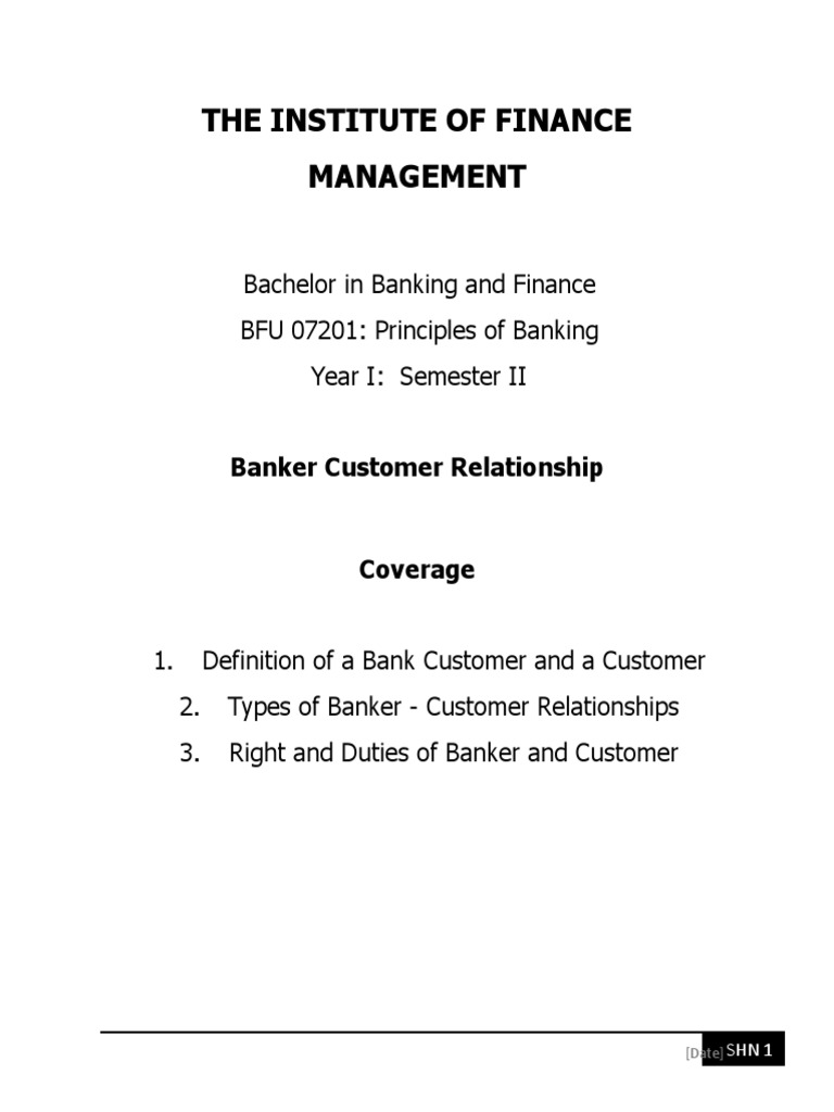 Banker-Customer Relationship Overview | PDF | Banks | Mortgage Law