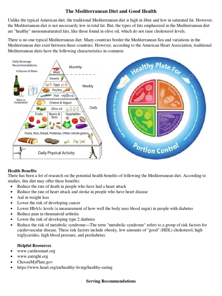Mediterranean Diet Health Benefits Guide | PDF | Mediterranean Diet | Fat