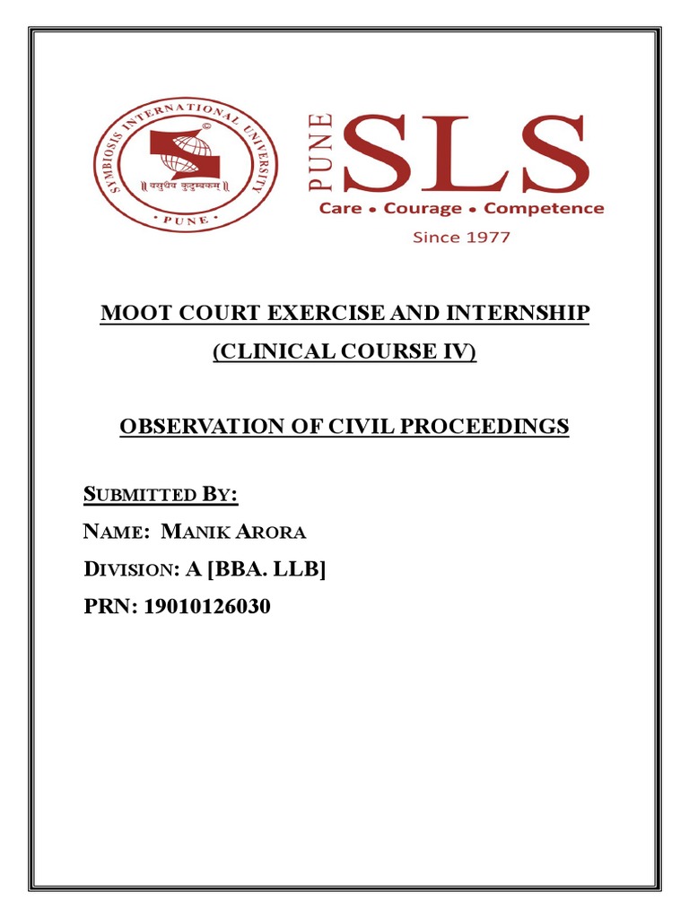 Observation of Civil Case Proceedings | PDF | Alternative Dispute ...
