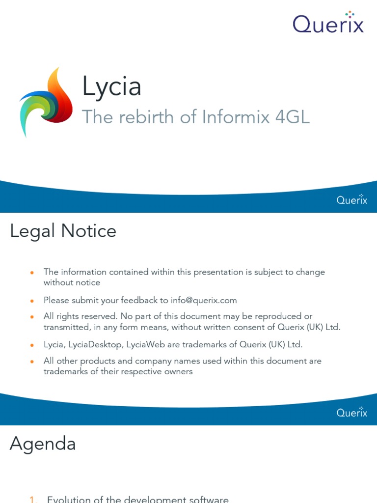 Querix Lycia The Rebirth of Informix 4GL | PDF | Cloud Computing | Application Software