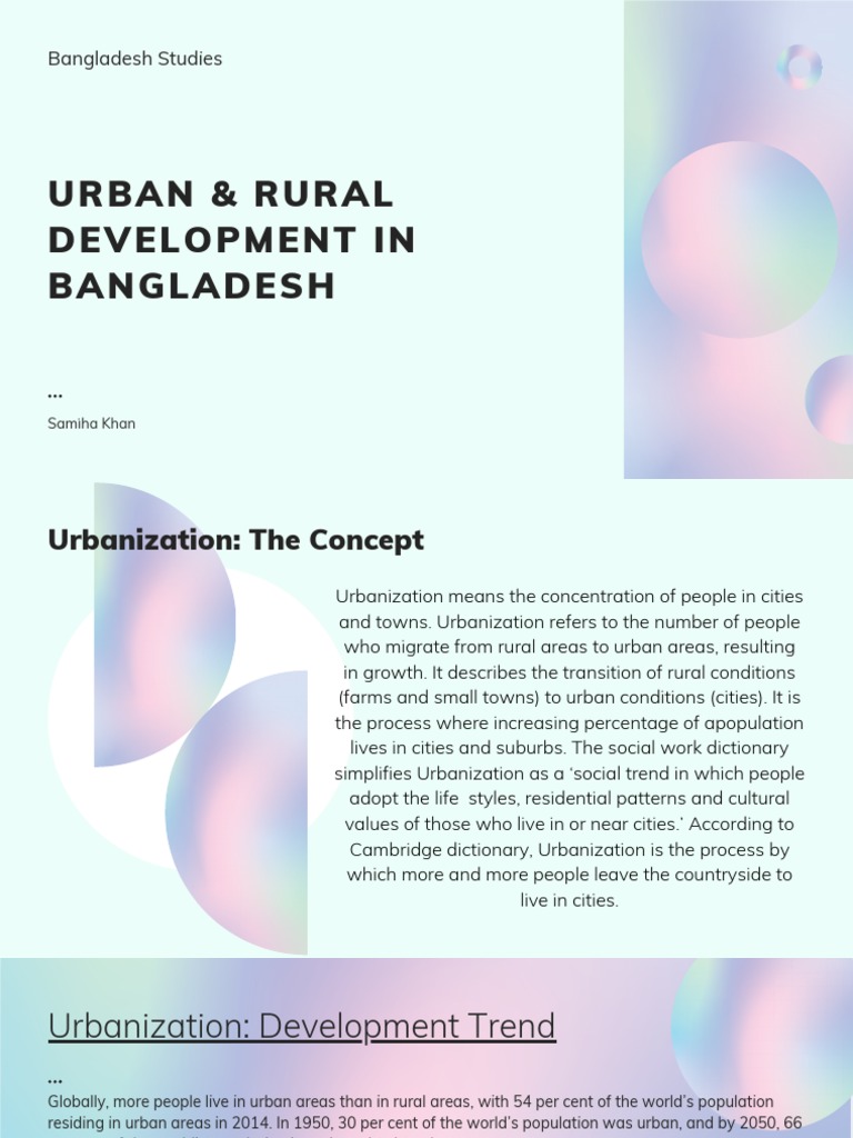 Urban & Rural Development in Bangladesh | PDF | Urbanization | Slum