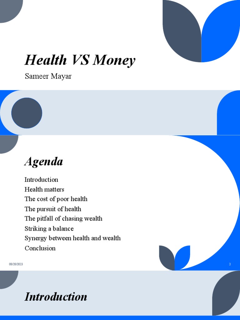 Health Vs Money | PDF | Quality Of Life | Psychology