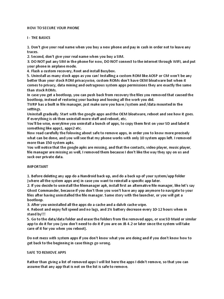 How To Secure Your Phone Pdf System Software Computer Networking