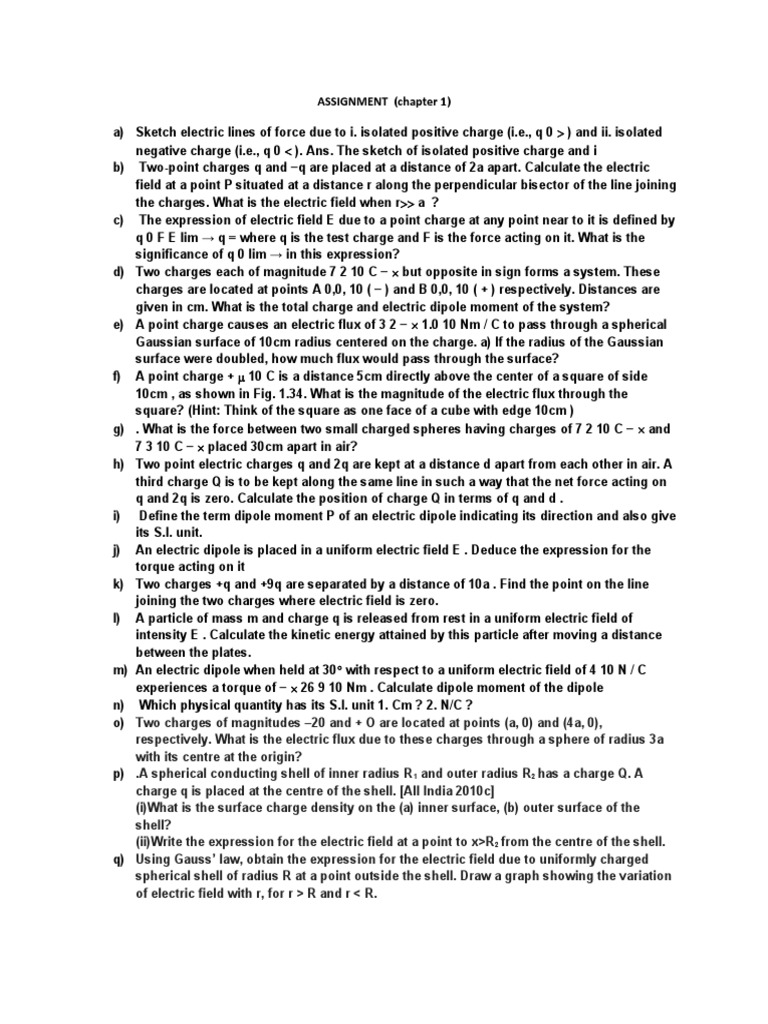 Advanced Electrostatics Problems | PDF | Electric Field | Sphere