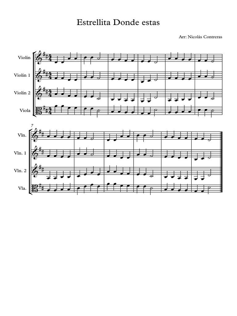 Estrellita Donde Estas - Partitura Completa | PDF
