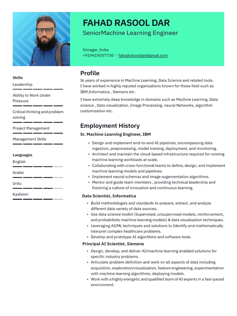 Fahad Rasool Dar - CV | PDF