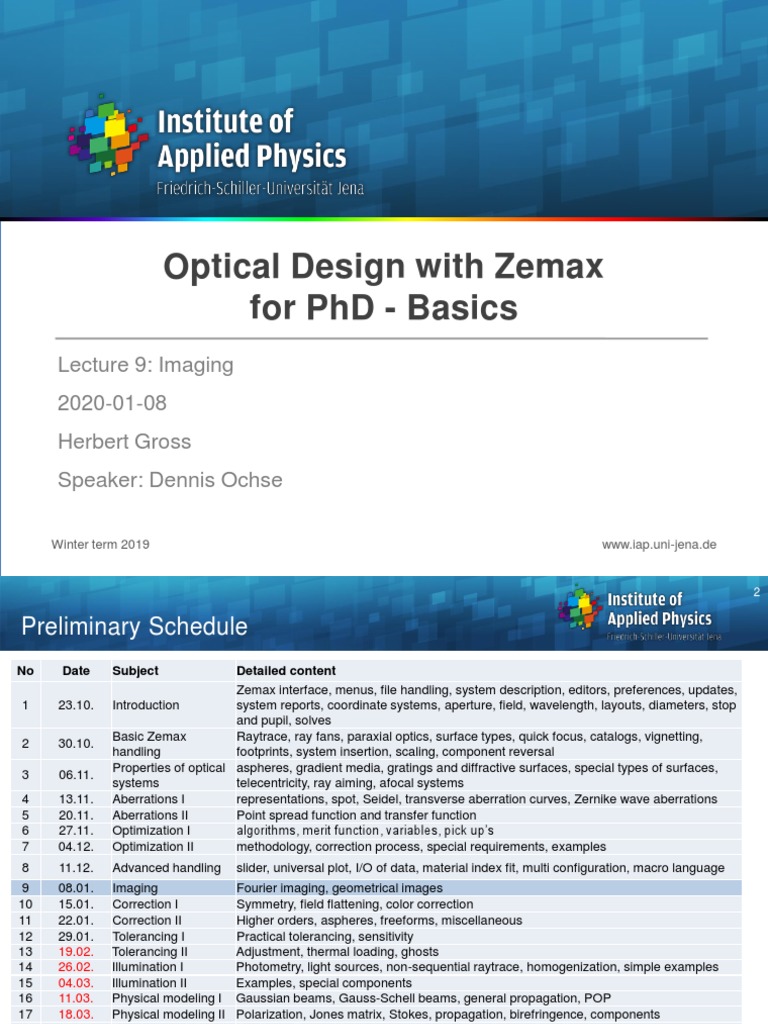 Zemax Optical Design for PhDs | PDF