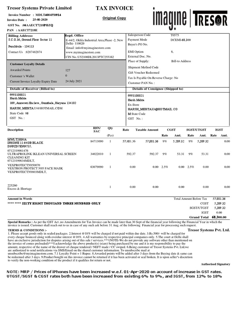 Iphone 11 Imagine PDF | PDF | Invoice | Cheque