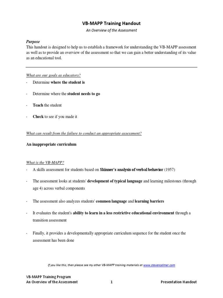 VB MAPP Overview - Handout | Download Free PDF | Behavioural Sciences ... VB MAPP Overview - Handout | Download Free PDF | Behavioural Sciences ...