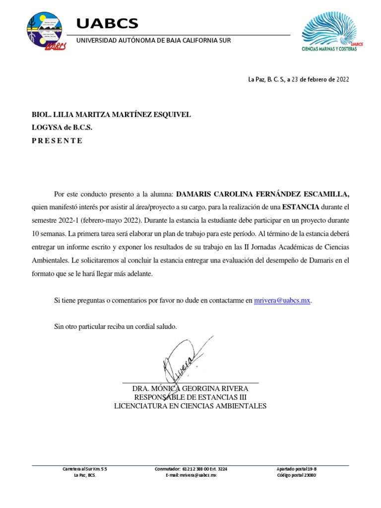 Oficio de Presentación | PDF