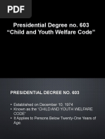 PD 603 - Child and Youth Welfare Code | PDF | Welfare | Conscience