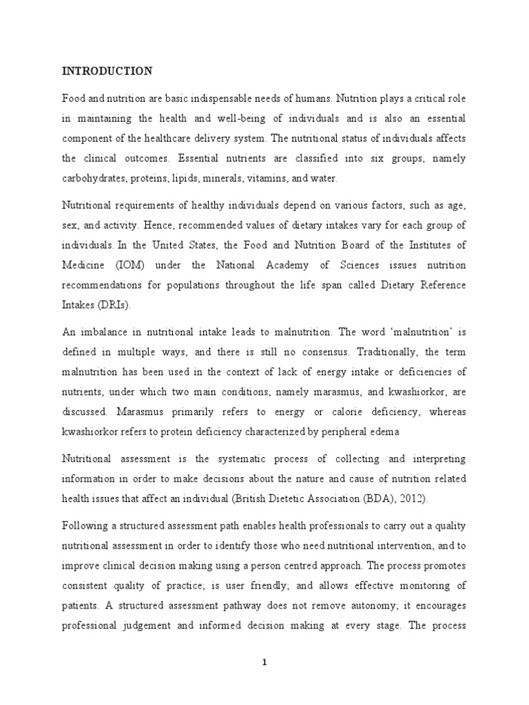 Nutritional Assessment | PDF | Nutrition | Diet & Nutrition