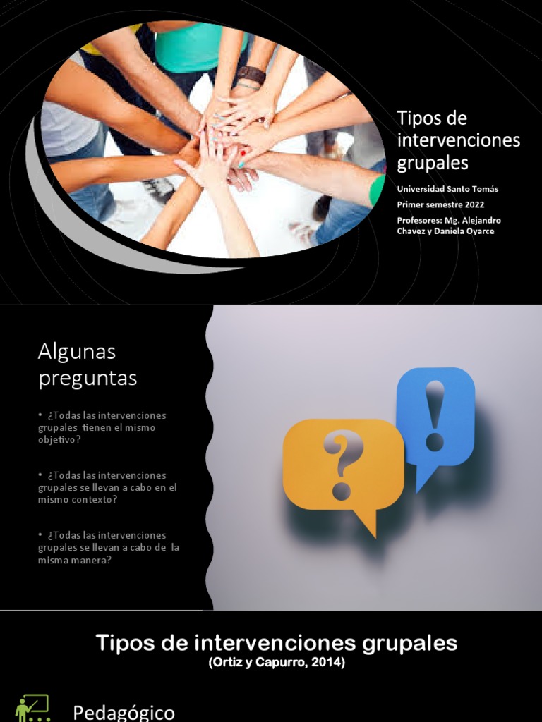 Tipos de Intervenciones Grupales - 22 | PDF