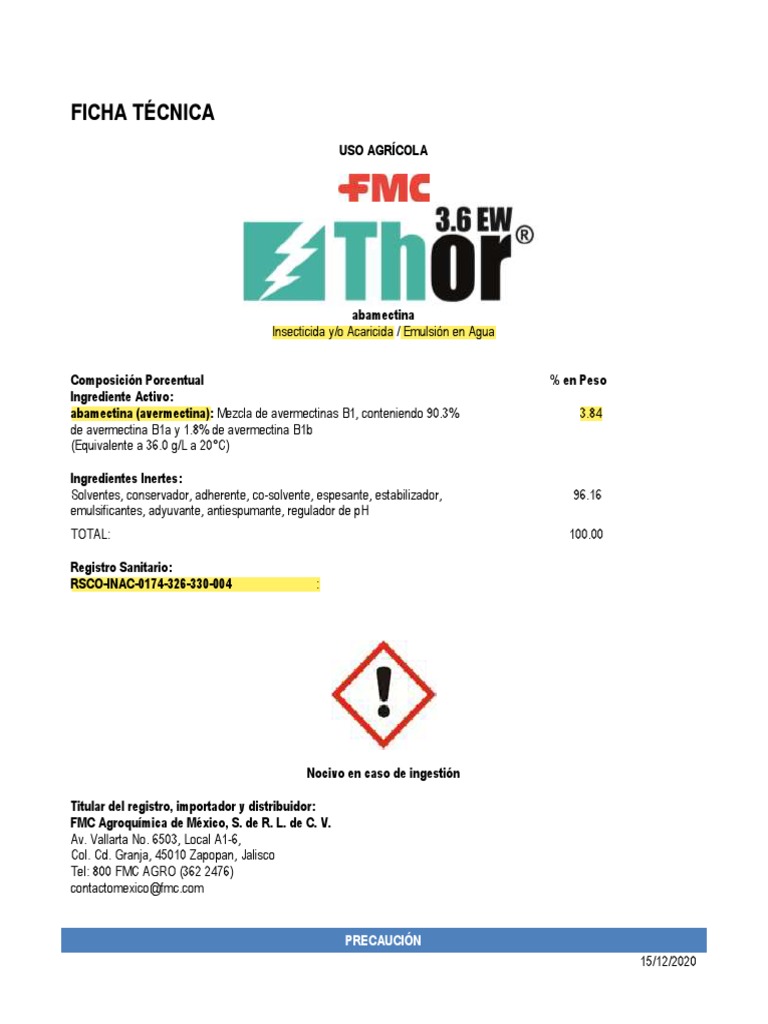 382 Thor-3.6-EW-151220 | PDF | Agua | Plaga (organismo)