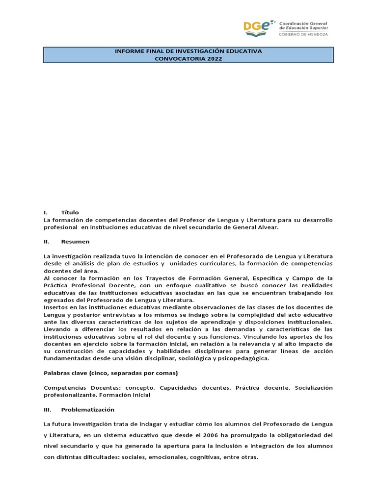 EP007!9!007 Informe Final | PDF | Maestros | Enseñando