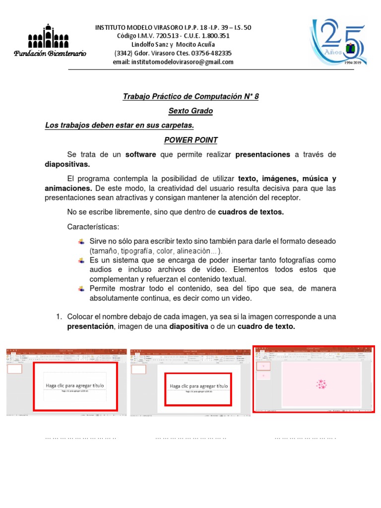 Computación Sexto Grado | PDF | Microsoft PowerPoint | Archivo de computadora