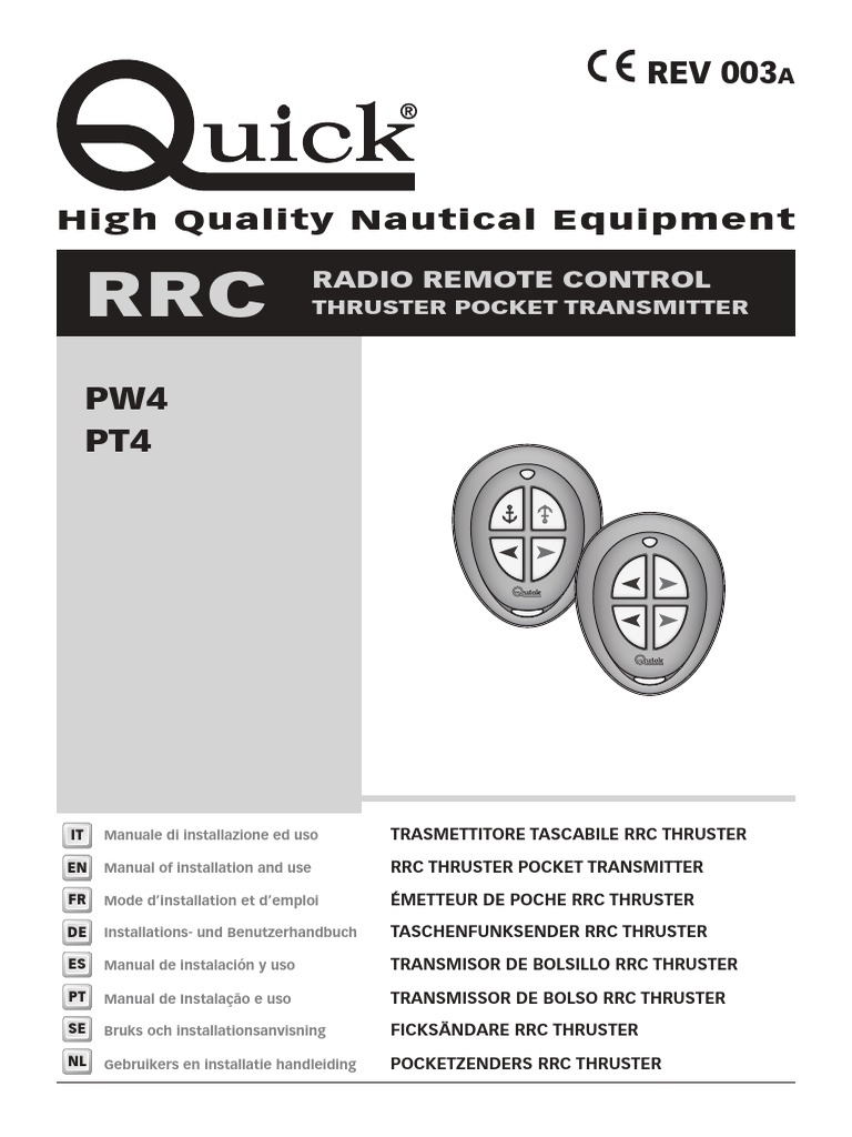Quick RRC Pt4 Pw4 Transmitter Manual | PDF