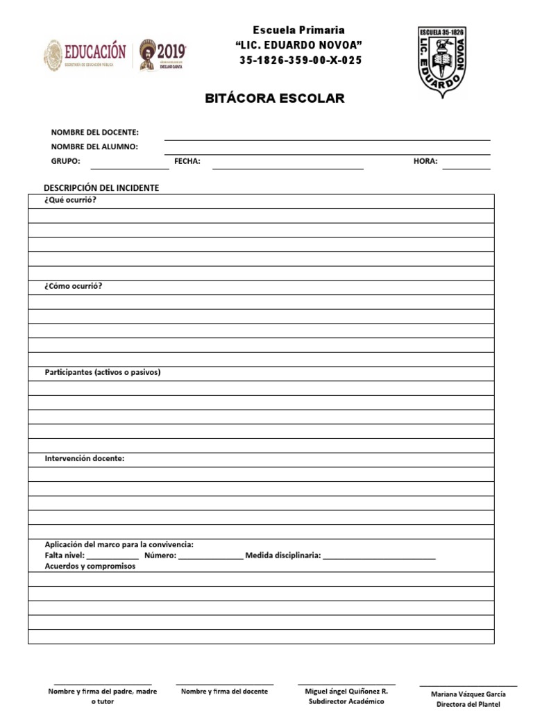 Bitácora Escolar | PDF