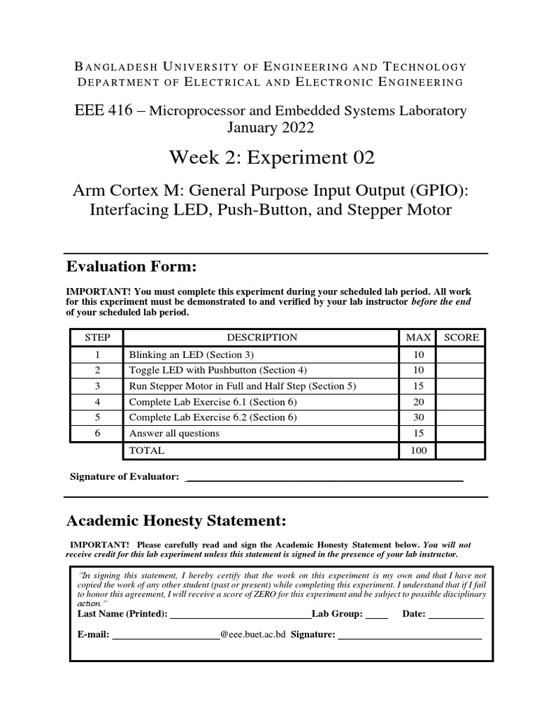 Arm Cortex M General Purpose Input Output (GPIO) | PDF