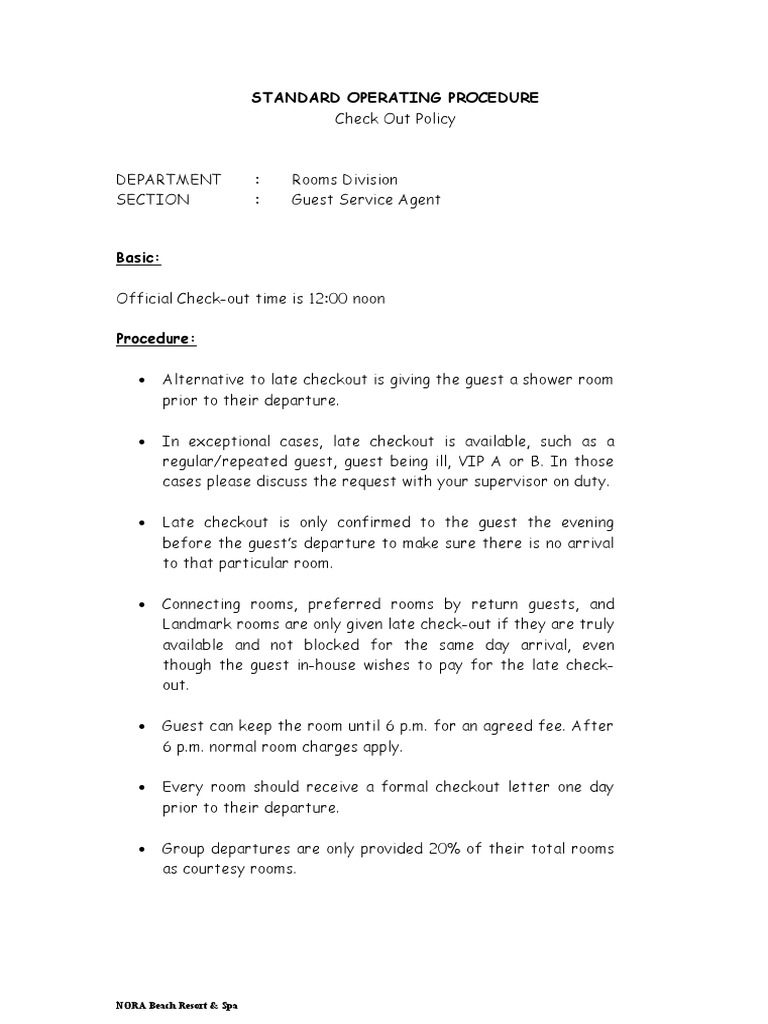 Check Out Policy | PDF