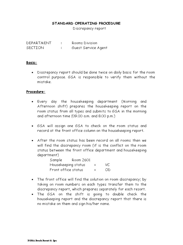 Discrepancy Report | PDF