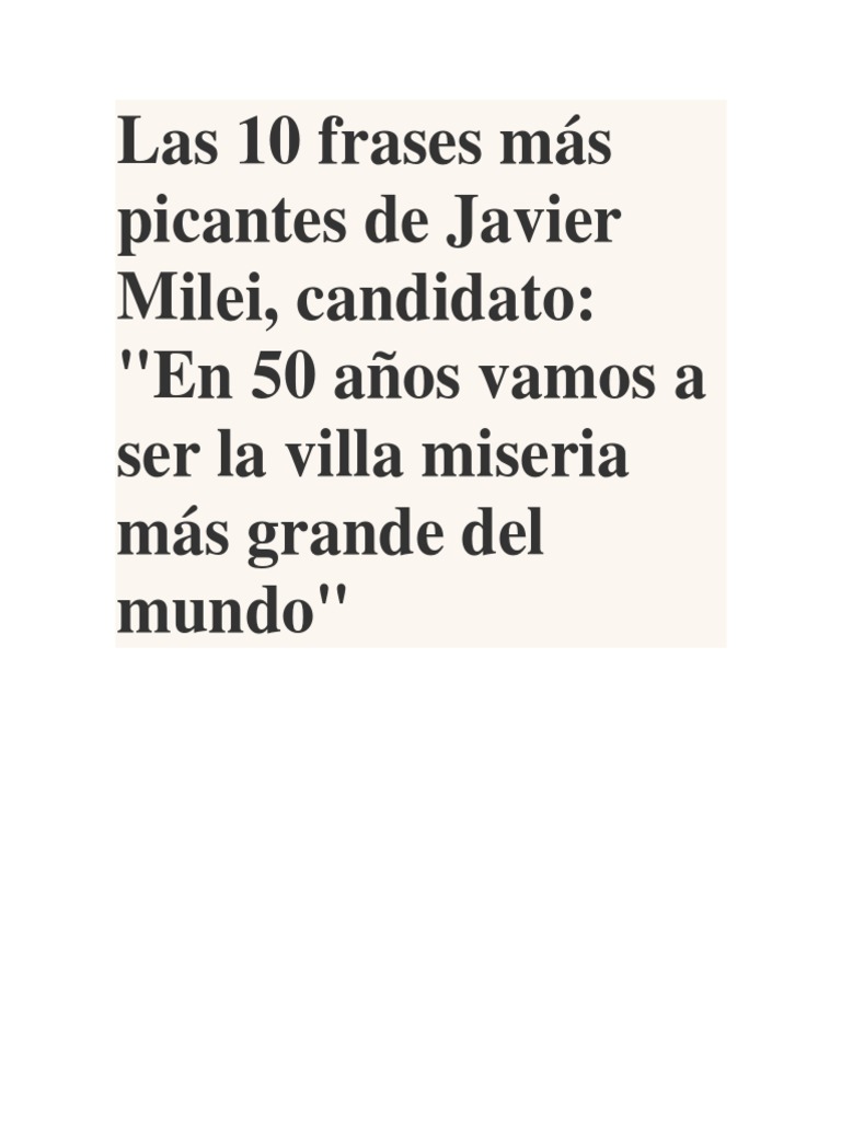 10 Frases Célebres de Javier Milei | PDF