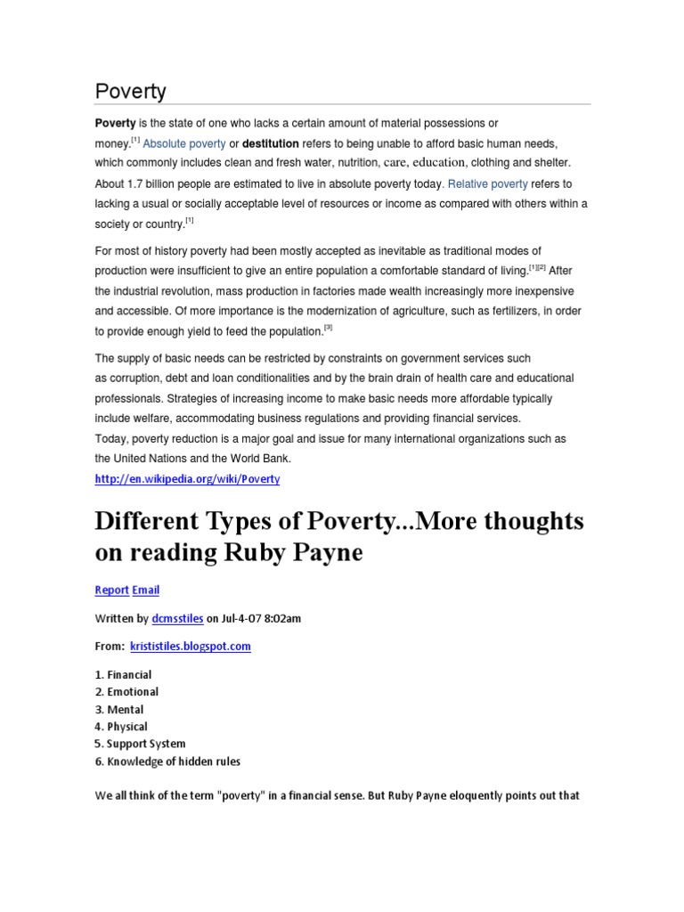 Understanding Types and Measures of Poverty | PDF | Poverty | Poverty ...