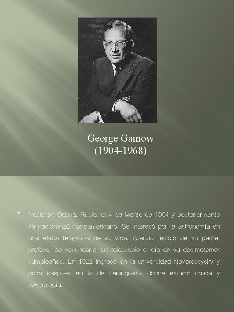 George Gamow | PDF | Big Bang | Universo