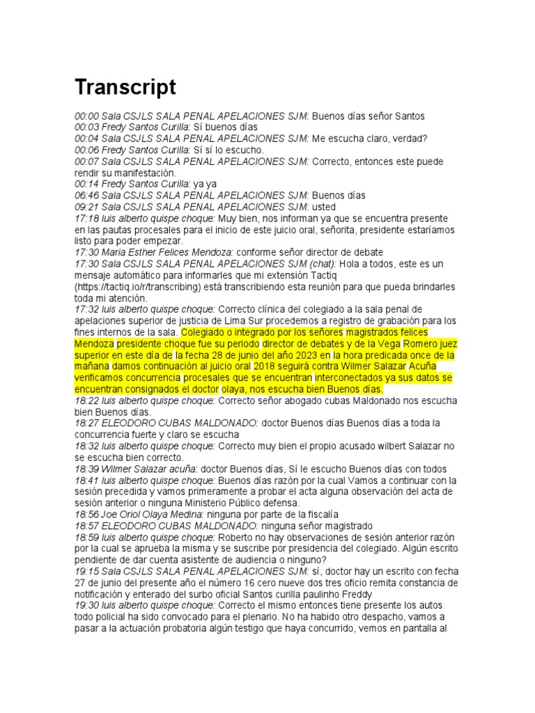 Transcrip 1 | PDF | Justicia | Crimen y violencia