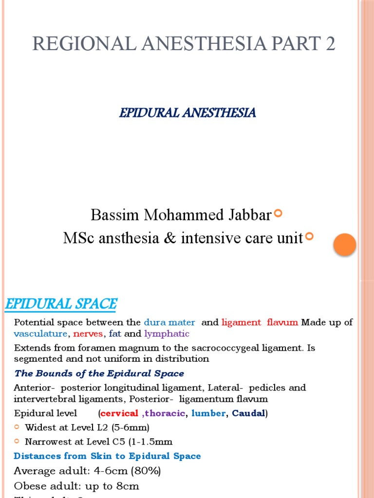 Epidural Pdf Anesthesia Vertebral Column