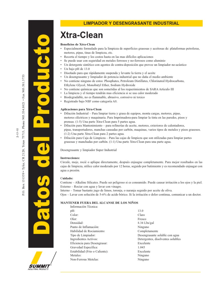PDS Xtra-Clean ESP | PDF | Agua | Ciencias fisicas