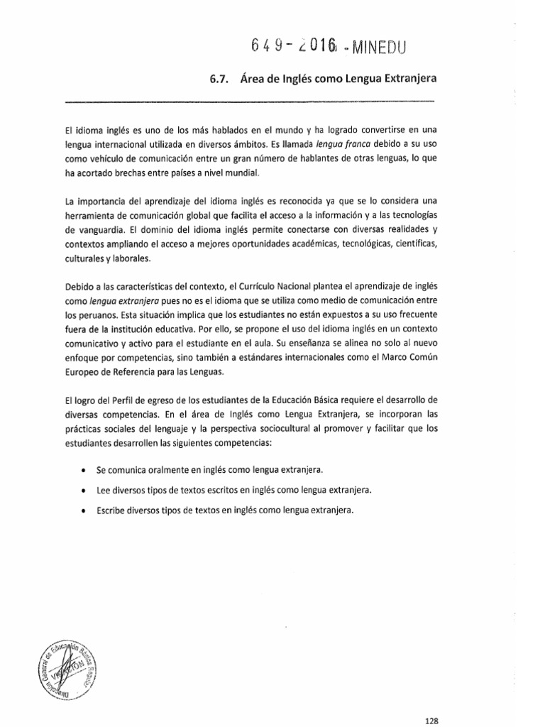 DCN Inglés Secundaria | PDF