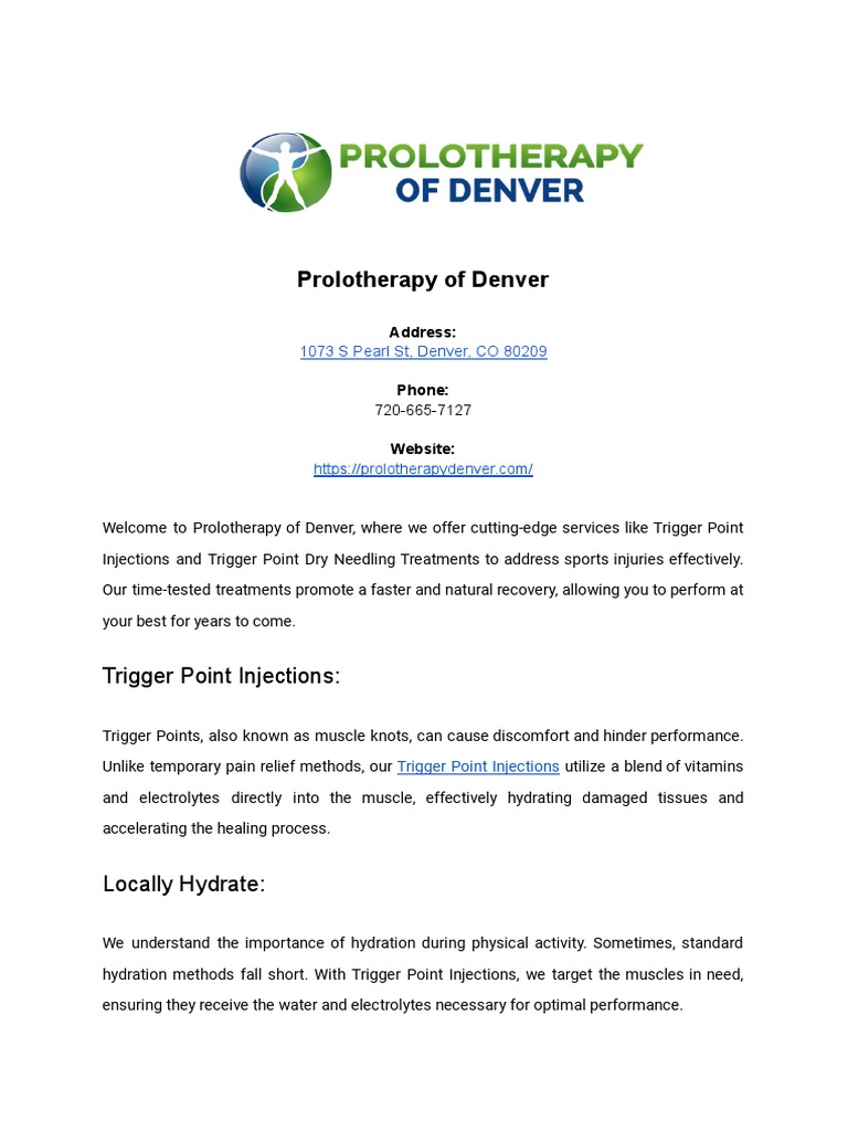 Trigger Point Injection | PDF | Myofascial Trigger Point | Injection ...