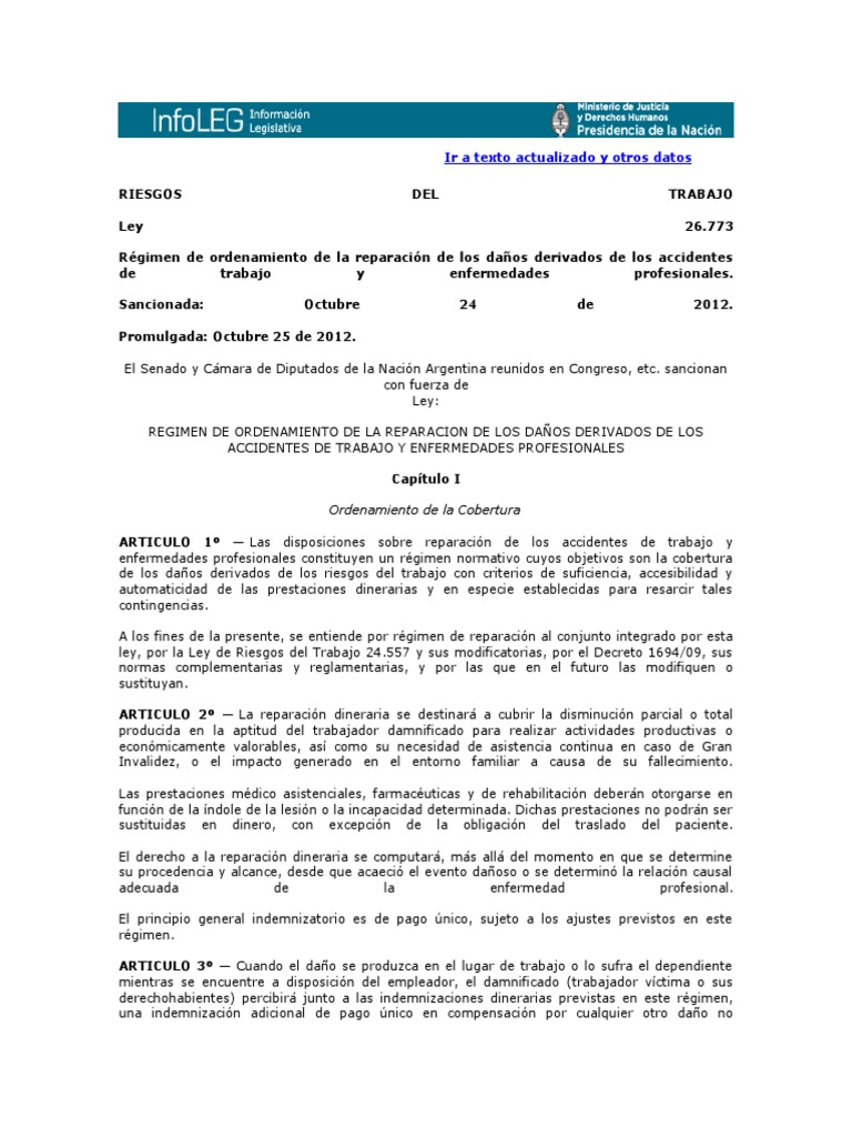 ley 26773 | PDF | Seguro | Daños y perjuicios