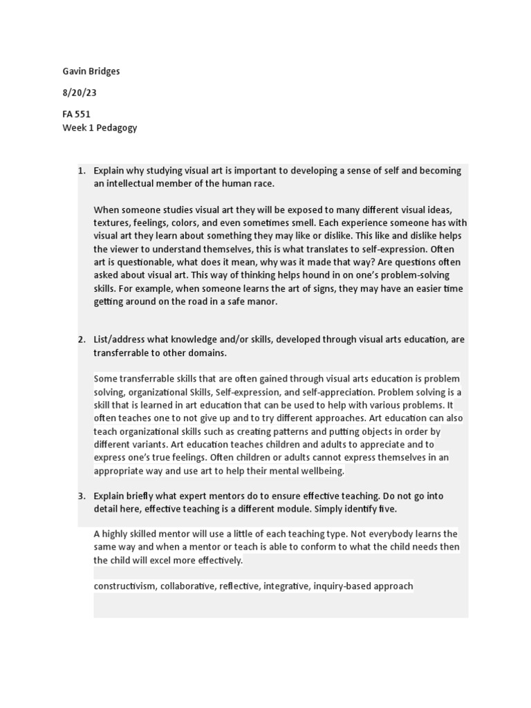 Pedagogy Questions | PDF | Pedagogy | Learning