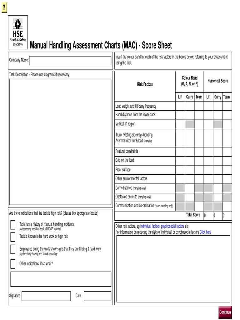 Metodo MAC Formato | PDF | Occupational Safety And Health | Labor Relations