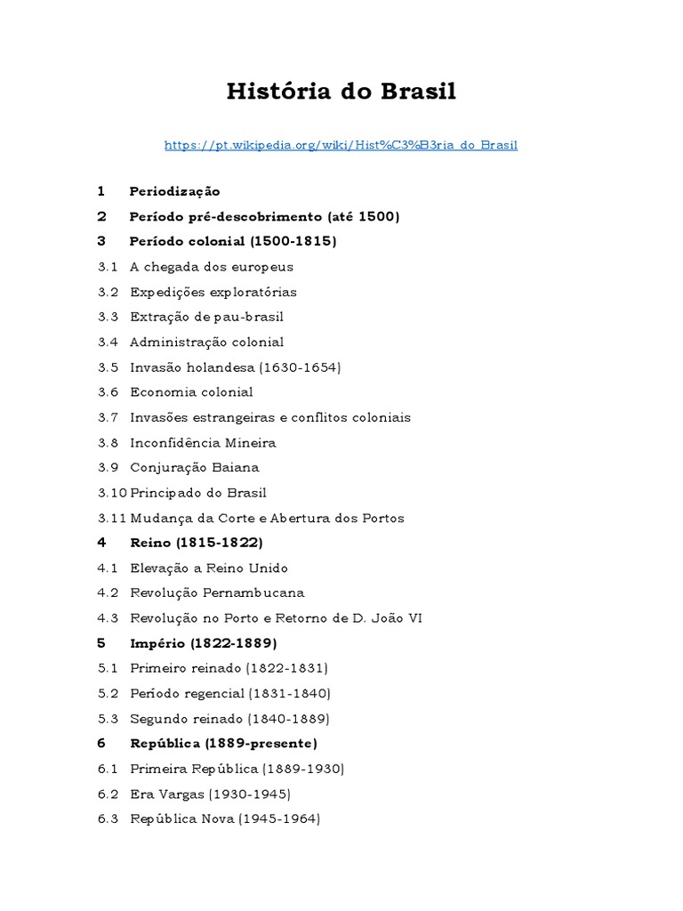 História Do Brasil | PDF