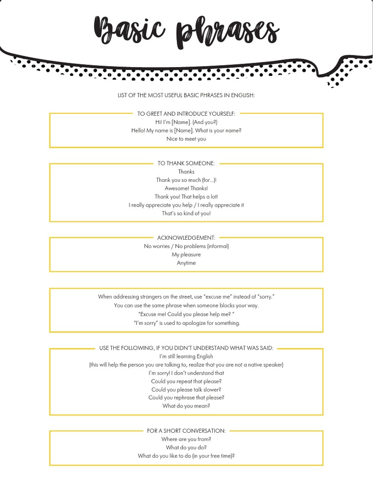 Basic Phrases | PDF