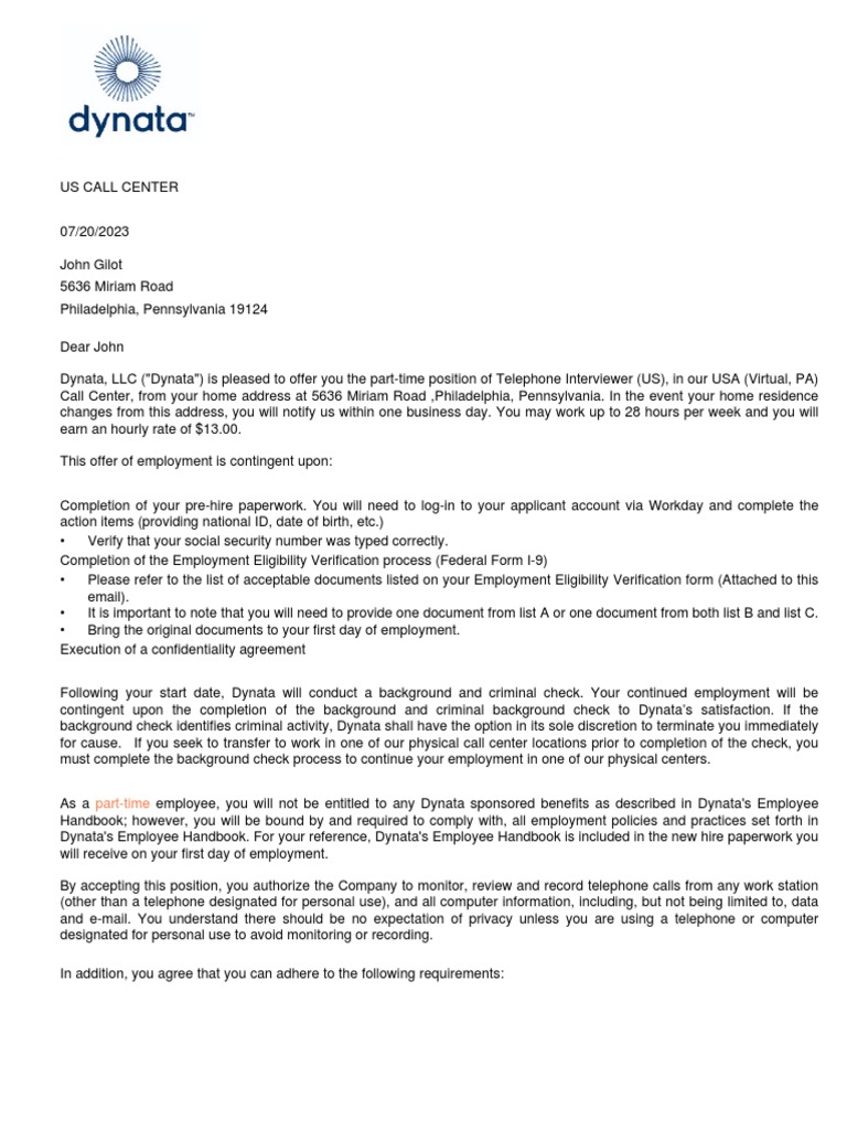 Dynata+Offer+Letter+2023-07-20 (2) | PDF | Background Check | Computing