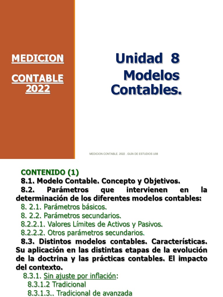 Modelos Contables y Parámetros Clave | PDF | Contabilidad | Medición