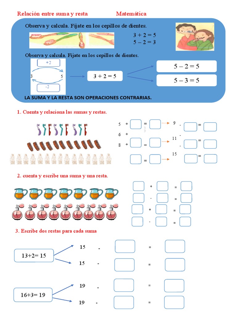 Matematica - Suma y Resta | PDF | Sustracción | Matemáticas