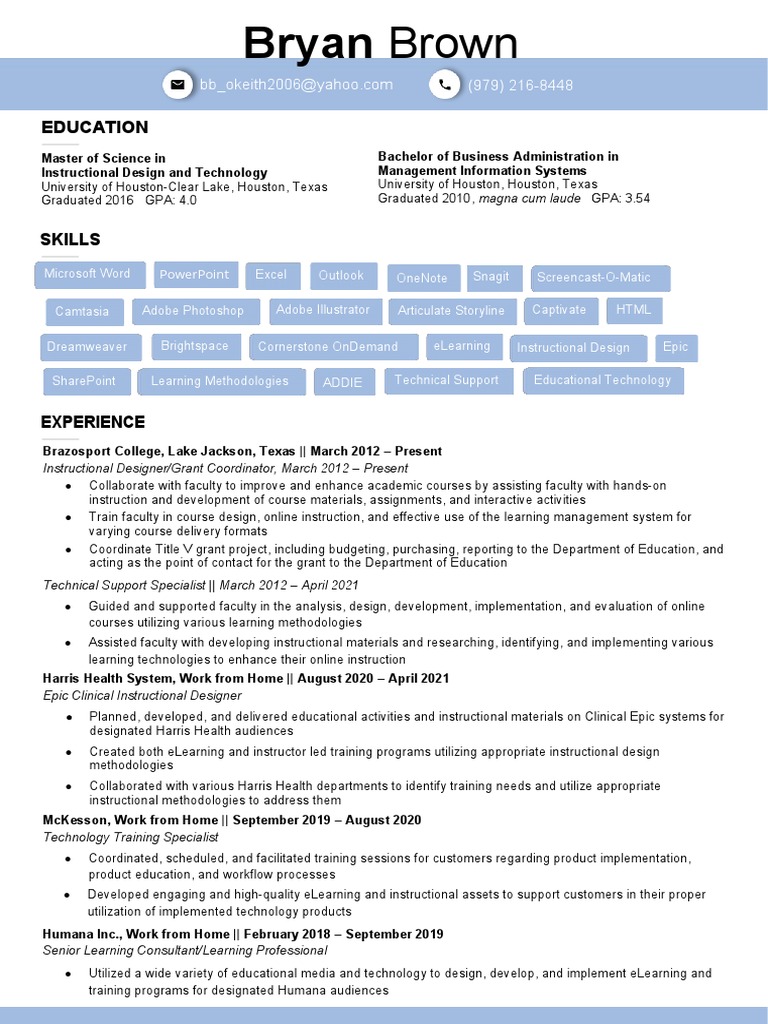 Bryan Brown Resume June 2023 | PDF | Educational Technology ...