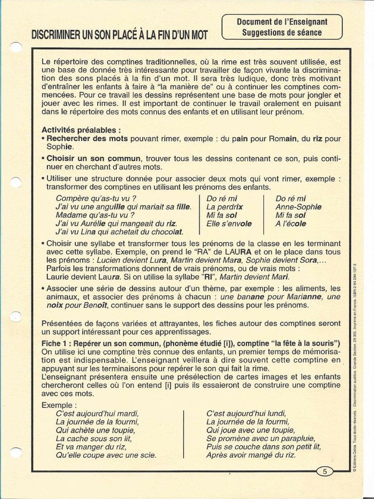 Discrimination auditive celda 4 | PDF