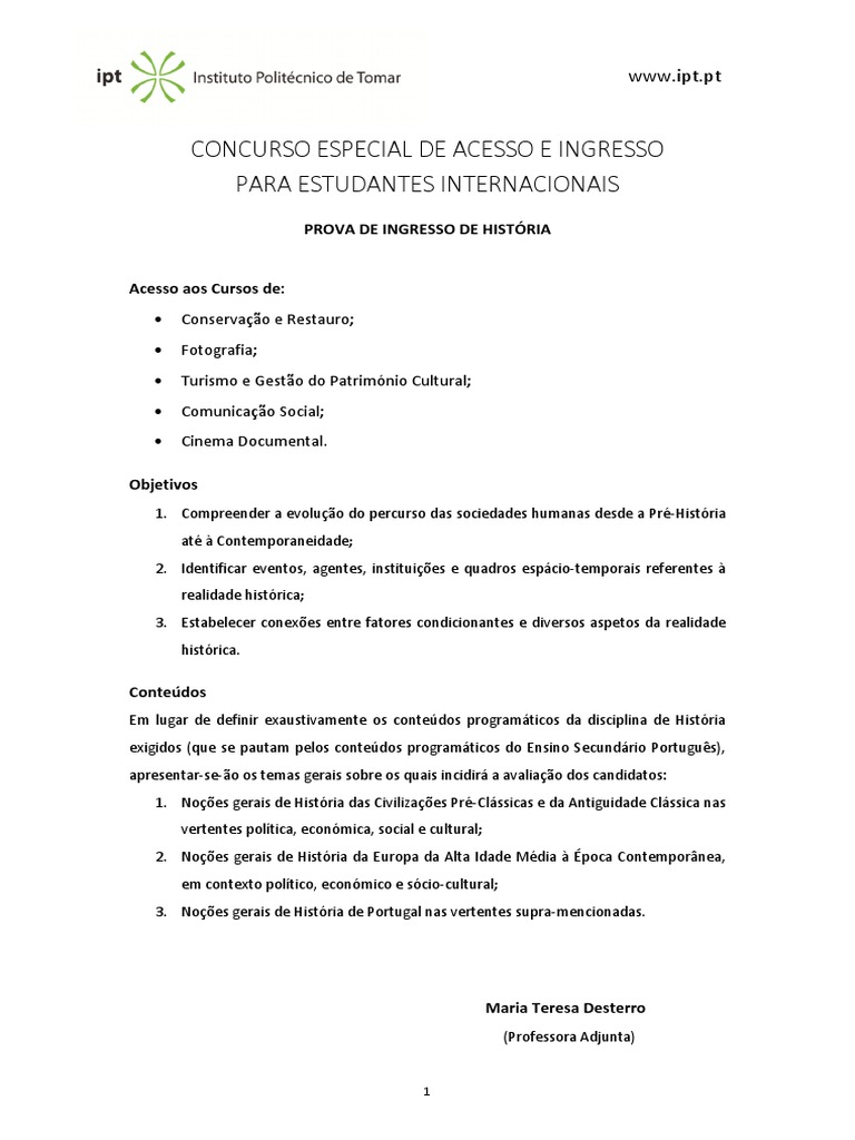 Conteudos Provas PT Est-Int Trat-1 | PDF | Massa | Iniciativa/Conjuntura