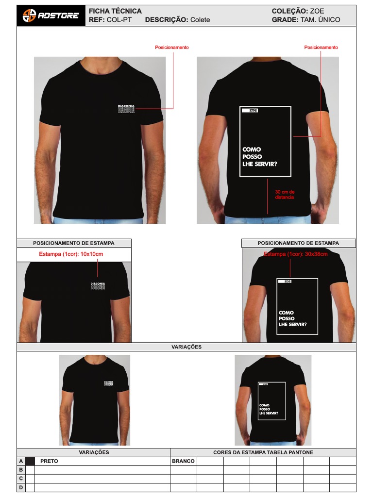 Ficha Técnica - Colete ZOE-1 | PDF