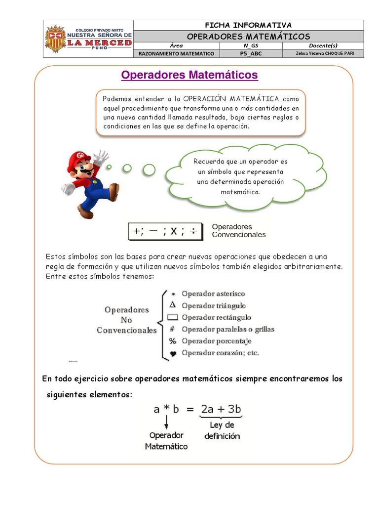 Operadores Matematicos | PDF