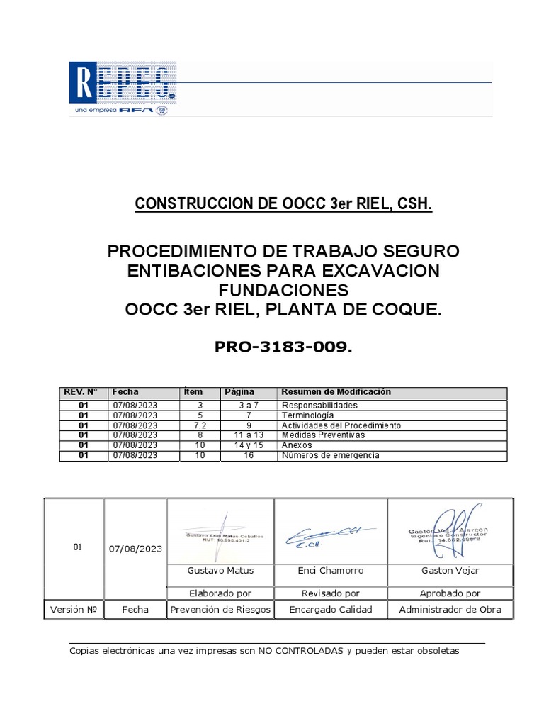 PRO-3183-009 Entibaciones Rev.01 | PDF