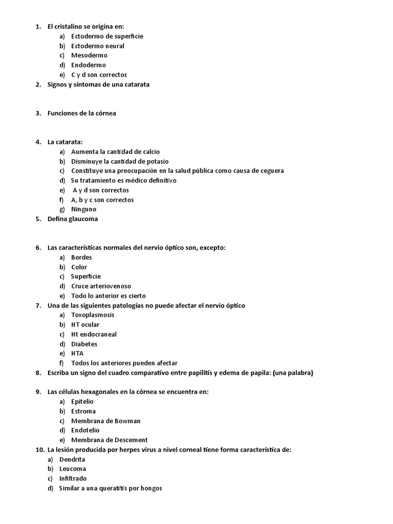 2º Parcial Oftalmo | PDF | Glaucoma | Percepción visual
